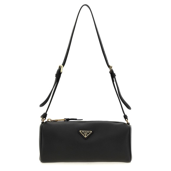 Prada | Bags | Prada Leather Shoulder Bag Black | Poshmark
